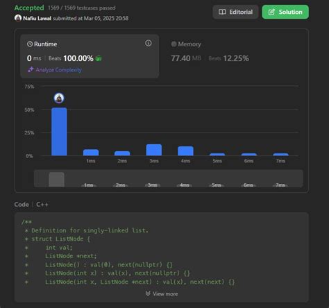 crushed another leetcode challenge just solved a leetcode problem with
