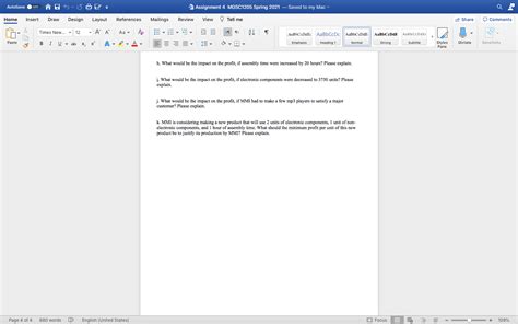 Solved Autosave Off W Assignment Mgsc Spring Chegg
