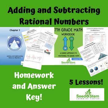 Adding And Subtracting Rational Numbers Homework And Answer Key Tpt