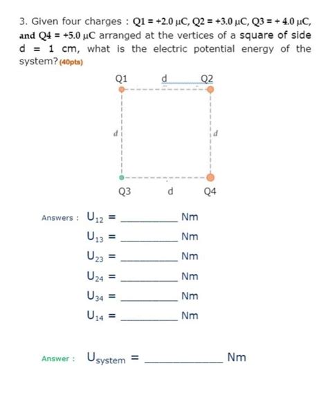 Solved 3 Given Four Charges Q1 2 0 LC Q2 3 0 UC Chegg