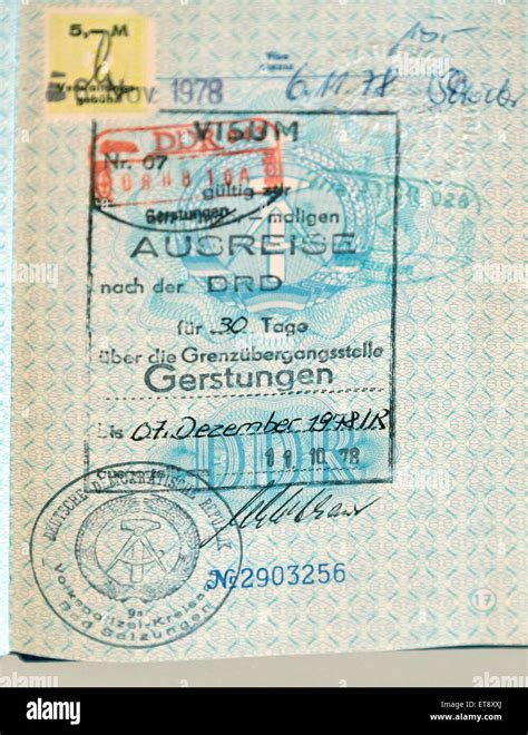 Geisa Deutschland Visum Stempel Der Ddr Bürger In Der