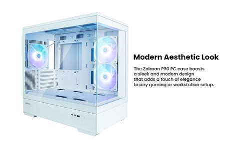 Zalman P Micro ATX Gaming PC Case X Mm ARGB Fans Pre Installed Panoramic View