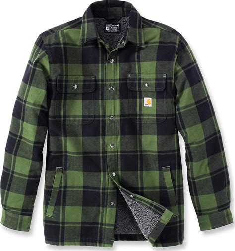 Carhartt Relaxed Fit Flannel Sherpa Lined Shirt Chive • Price