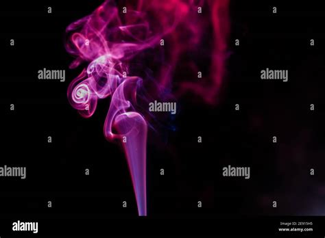 Random Shapes Of Colored Smoke Fired With Colored Flash Stock Photo Alamy