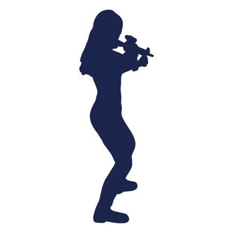 Design Png E Svg De Rifle Feminino Voltado Para A Direita Apontando A