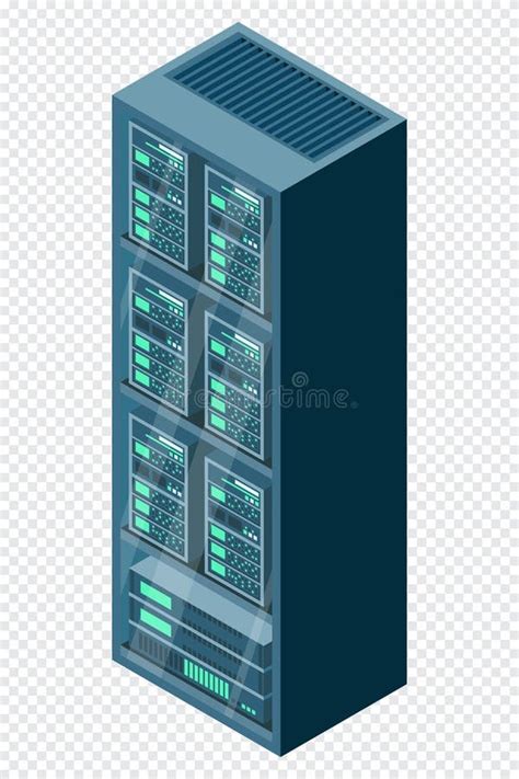 Isometric Server Network Server Room 3d Computer Equipment Storage Database Isometric