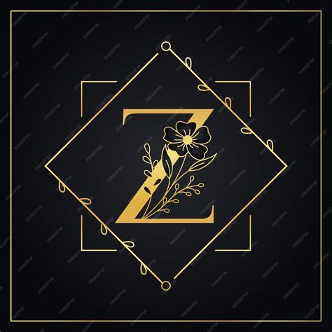 Premium Vector Elegant Z Gold Letter Floral Logo