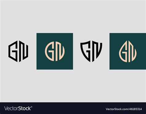 Creative Simple Initial Letters Gn Logo Designs Vector Image