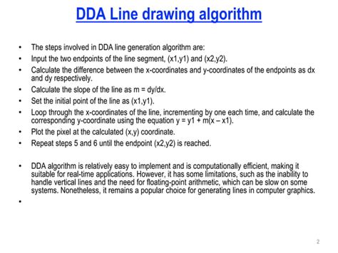 Line Drawing Algorithm Dda In Computer Graphicspdf
