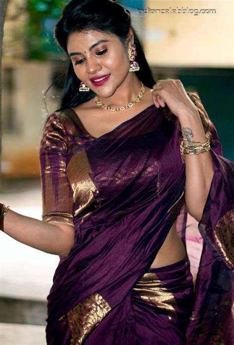 Nivisha Tamil Tv Serial Actress Ct2 19 Hot Saree Stills