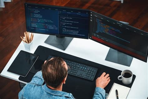 Premium Photo IT Developer Analyzing Code Online Software Development