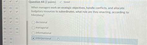 solved question 44 2 ﻿points saved404142when managers work