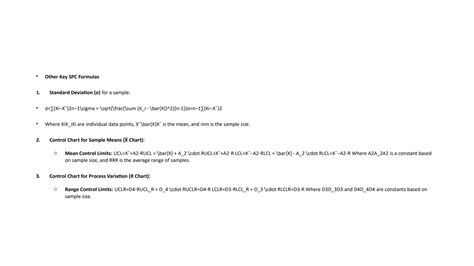 This Contains The List Of All The Formula Used In Spc Pptx