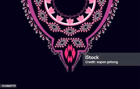 목걸이 기하학적 민족 동양 패턴 전통flower 자수 디자인 패션 여성background 벽지 의류 및 포장 0명에 대한 스톡 벡터 아트 및 기타 이미지 Istock