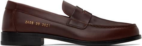 Brown Leather Loafers By Common Projects On Sale