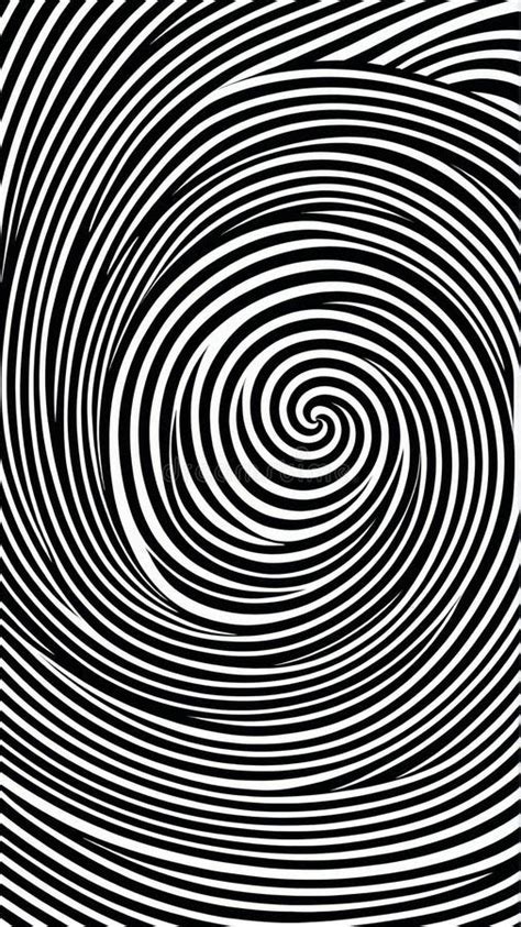 Hypnotic Black And White Swirl Pattern Creating Visual Illusion Stock