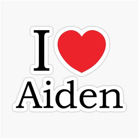 I Love Aiden With Simple Love Heart Sticker For Sale By