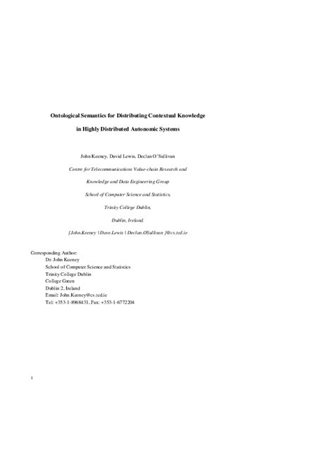Pdf Ontological Semantics For Distributing Contextual Knowledge In