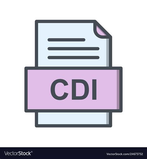 Cdi File Document Icon Royalty Free Vector Image
