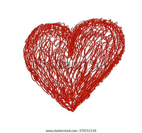Handdrawn Painted Red Heart Vector Element Stock Vector Royalty Free