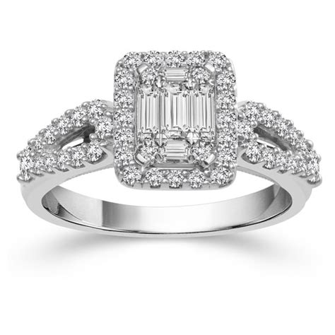 Shop 14k White Gold 34ct Tdw Diamond Engagement Ring Free Shipping
