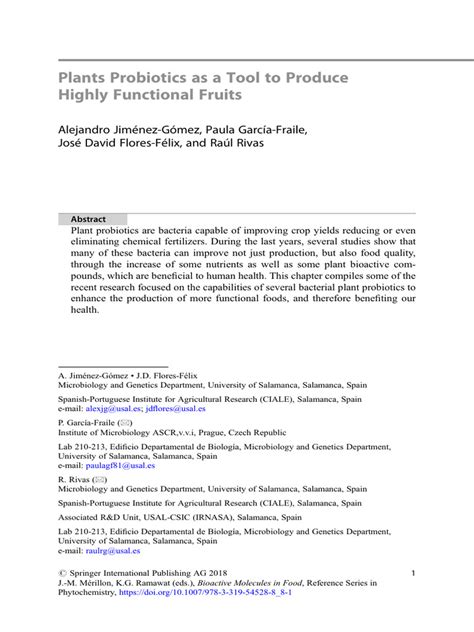 037 Plants Probiotics As A Tool To Produce Highly Functional Fruits Pdf