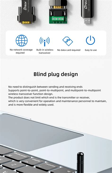 DTECH USB To LORA Wireless Serial Data Transceiver DTU LoRa Temperature And Humidity Wireless