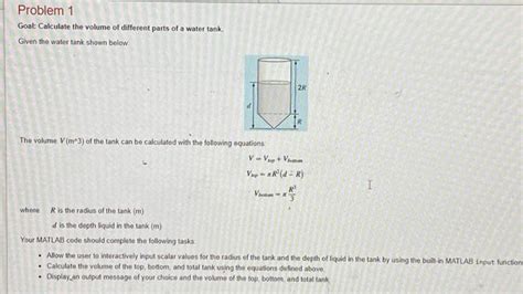 Goal Calculate The Volume Of Different Parts Of A Chegg
