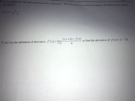 Solved A Where Are The Following Functions Continuous