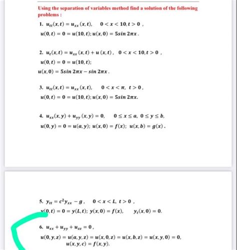 solved using the separation of variables method find a