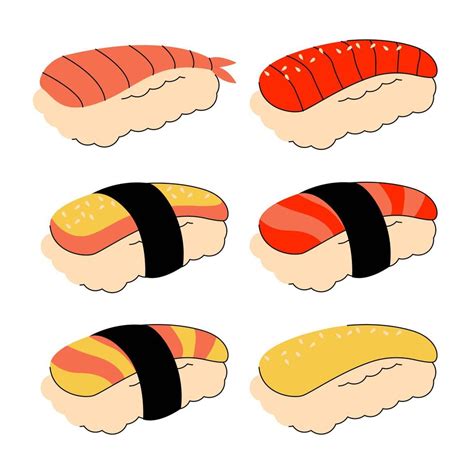 Bright Vector Illustration Of Asian Food Japanese Menu Asian Dishes