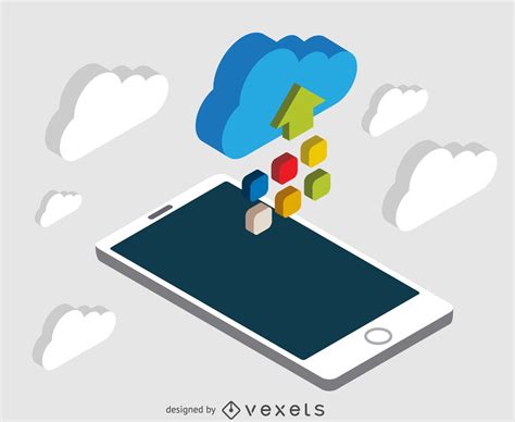 Isometric Cloud Smartphone Vector Download