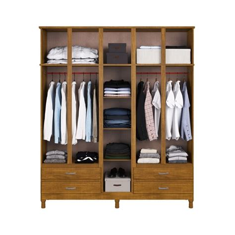 Guarda Roupa Atenas Portas Clássica Mogno Móveis MPO em Promoção na Americanas