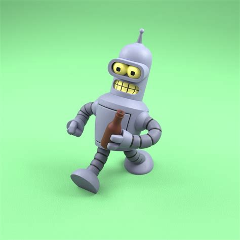 Download Stl File Bender Cute Futurama • 3d Printable Model • Cults