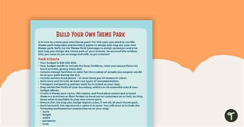 Build Your Own Theme Park Project Teach Starter