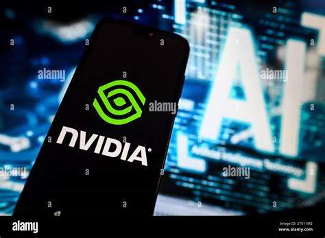 In This Photo Illustration The Nvidia Logo Is Displayed On A Smartphone With Artificial