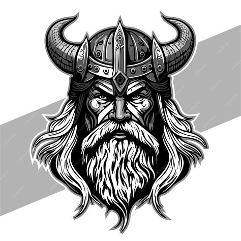 Viking Head Logo Black And White