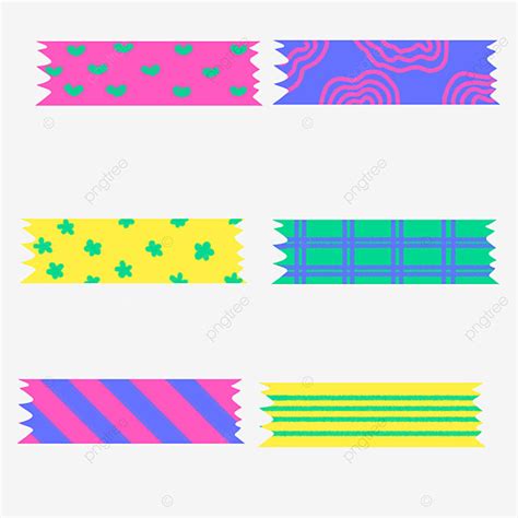 인쇄 가능한 손으로 그린 와시 테이프 유형 1 와시 테이프 줄자 터졌다 Png 일러스트 및 Psd 이미지 무료 다운로드 Pngtree