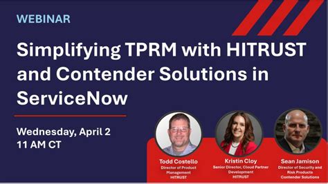 Tprm Servicenow Vendorriskmanagement Hitrust