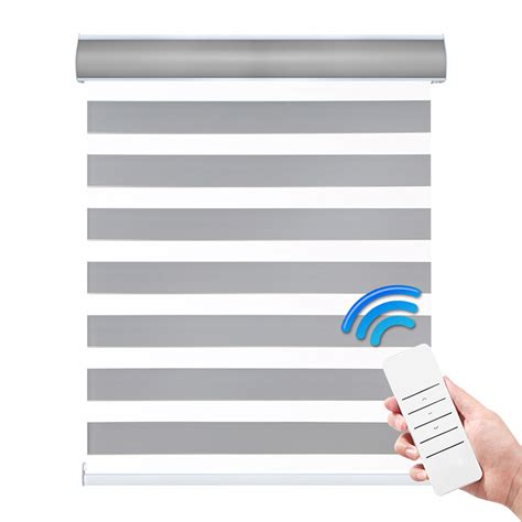 Motorized Indoor Electric Smart Window Battery Blackout Zebra Roller