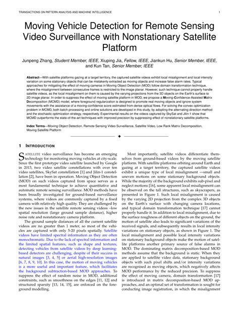 Pdf Moving Vehicle Detection For Remote Sensing Video Surveillance With Nonstationary