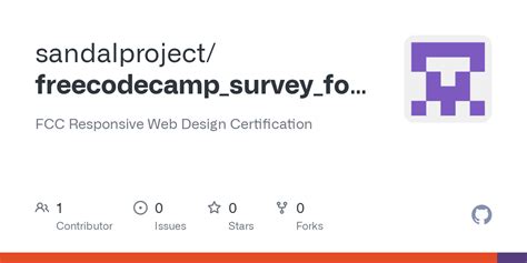 Github Sandalprojectfreecodecampsurveyform Fcc Responsive Web Design Certification