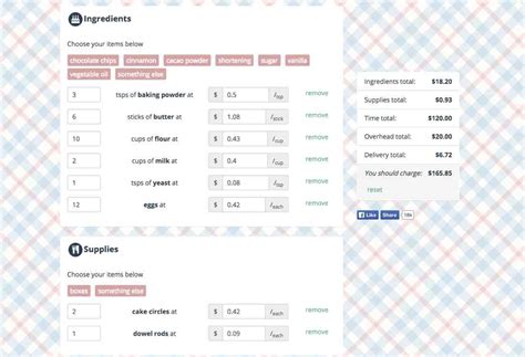 Bakery Costing Spreadsheet In Bakecalc Db Excel