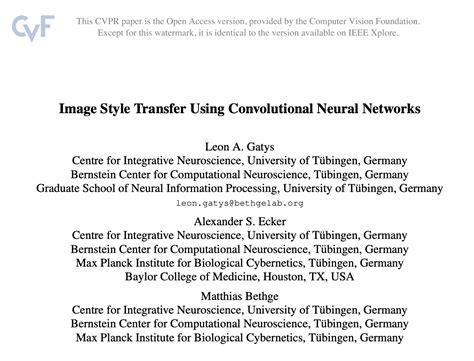 Paper Review Image Style Transfer Using Cnn