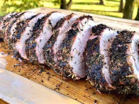 Herb Crusted Pork Tenderloin Sear Marks