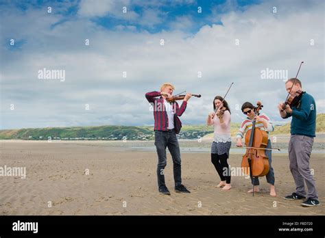 Young Classical Musicians The Solem String Quartet Playing Their