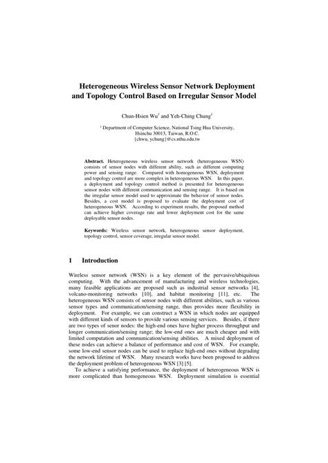 Pdf Heterogeneous Wireless Sensor Network Deployment And Topology Control Based On Irregular