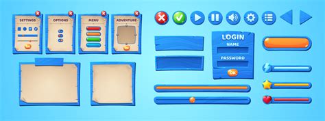 Game Ui Menu Interface Scrolls And Parchments 12996523 Vector Art At Vecteezy
