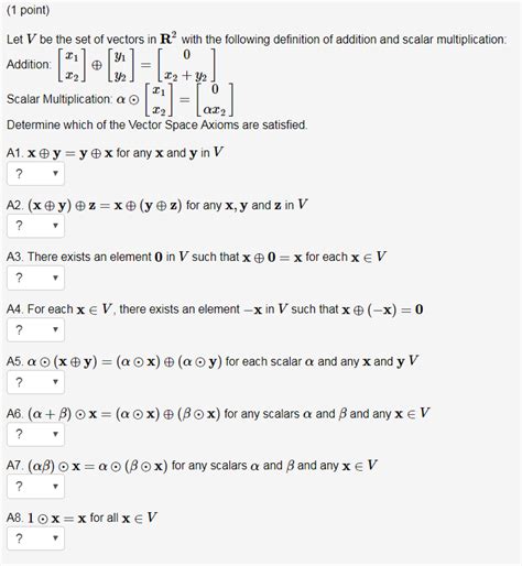 Solved Point Let V Be The Set Of Vectors In R With The Chegg Com