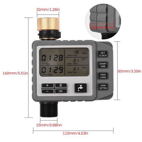 스프링클러 타이머 디지털 호스 엔드 관개 프로그래밍 가능한 야외 수동 및 시스템 정원 티몬